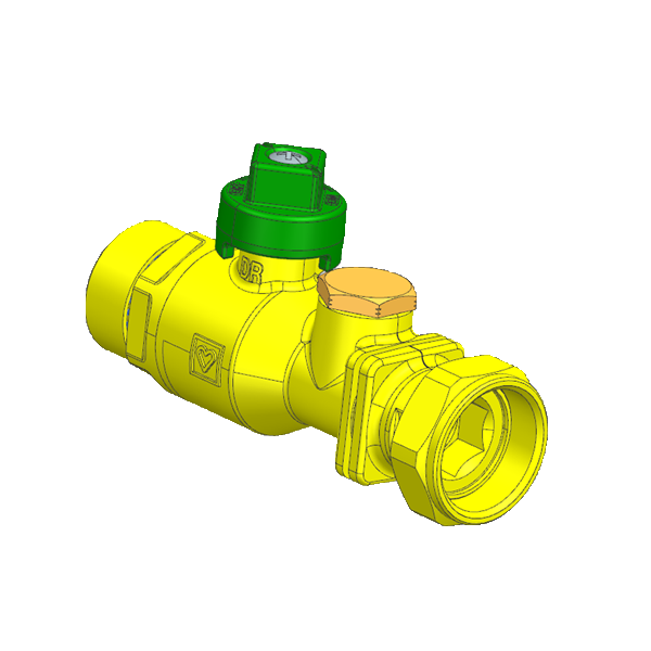 HERZ ARMATUREN - Ball valve DN 15 MT 3/4″ flat sealing with green T-handle